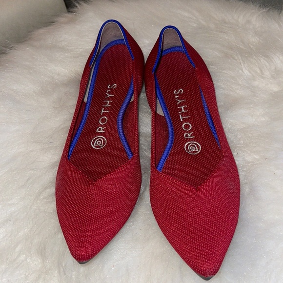 Rothy's | Shoes | Rothys Red Pointed Toe Flats | Poshmark